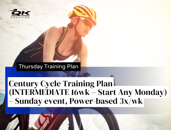 Thursday Training Plan - Century Cycle Training Plan (INTERMEDIATE 16wk ...