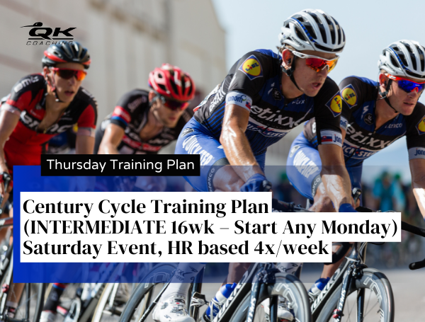 Thursday Training Plan: Century Cycle Training Plan (INTERMEDIATE 16wk ...