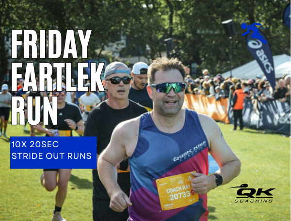 Friday Fartlek Run: 10x 20sec Stride Out Runs